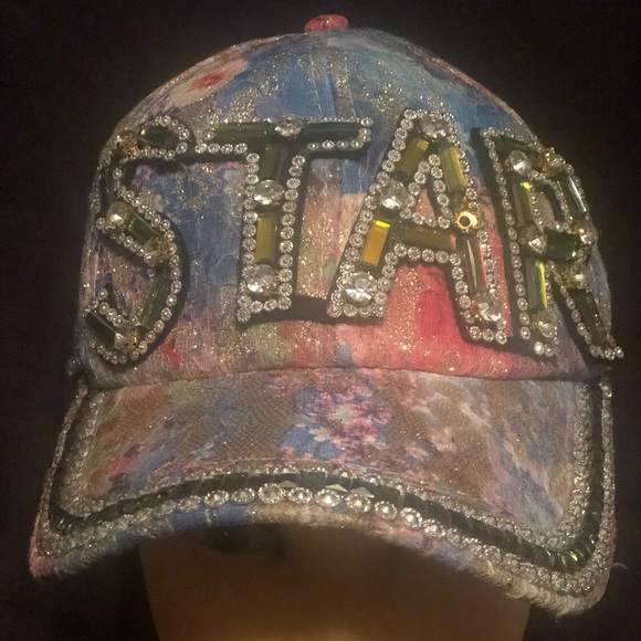Accessories | Rhinestone Sequence Denim Star Fashion Cap | Poshmark